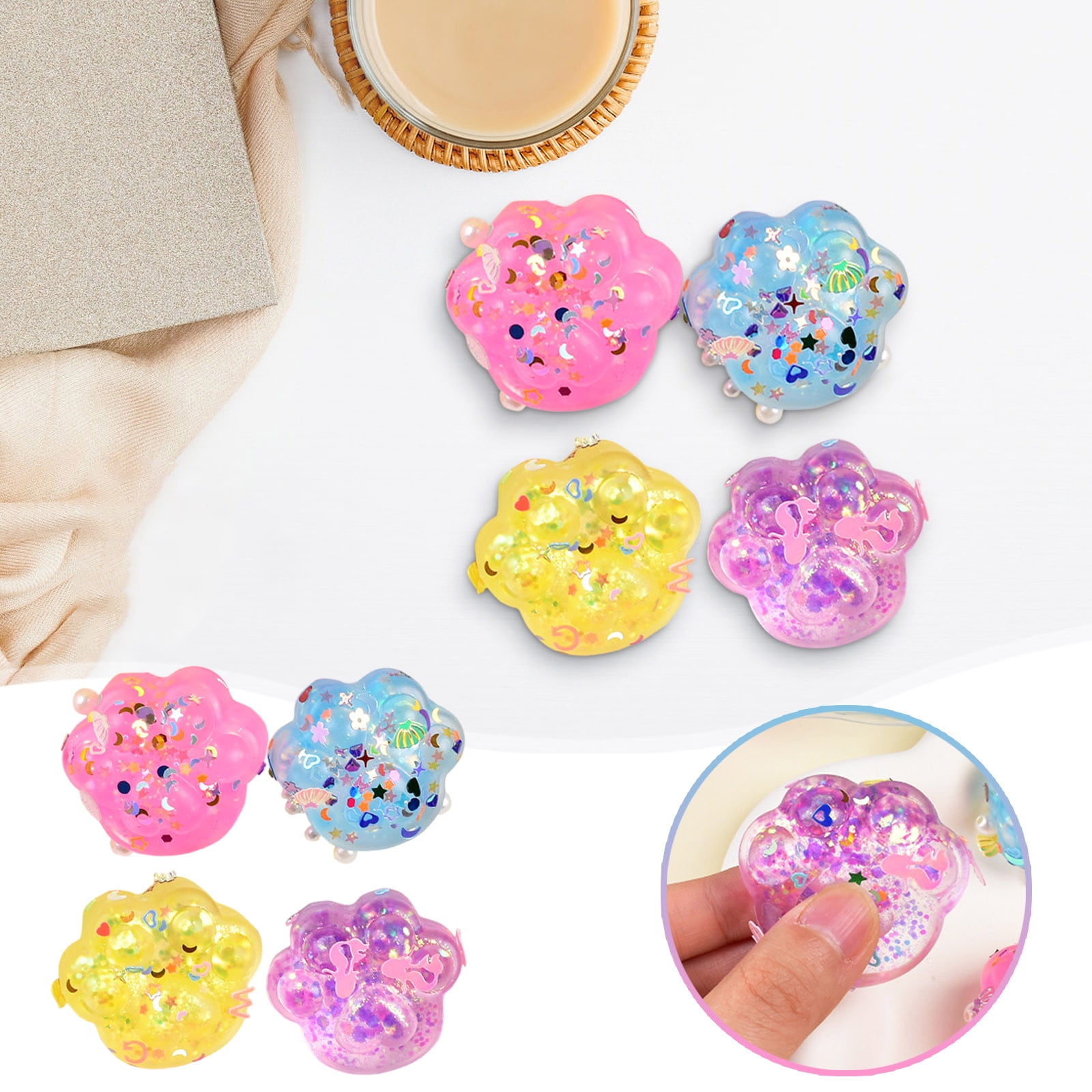 Fidget Toys 2Pcs Cats Paw Pinch Music Decompression Slow Bounce Vent ...