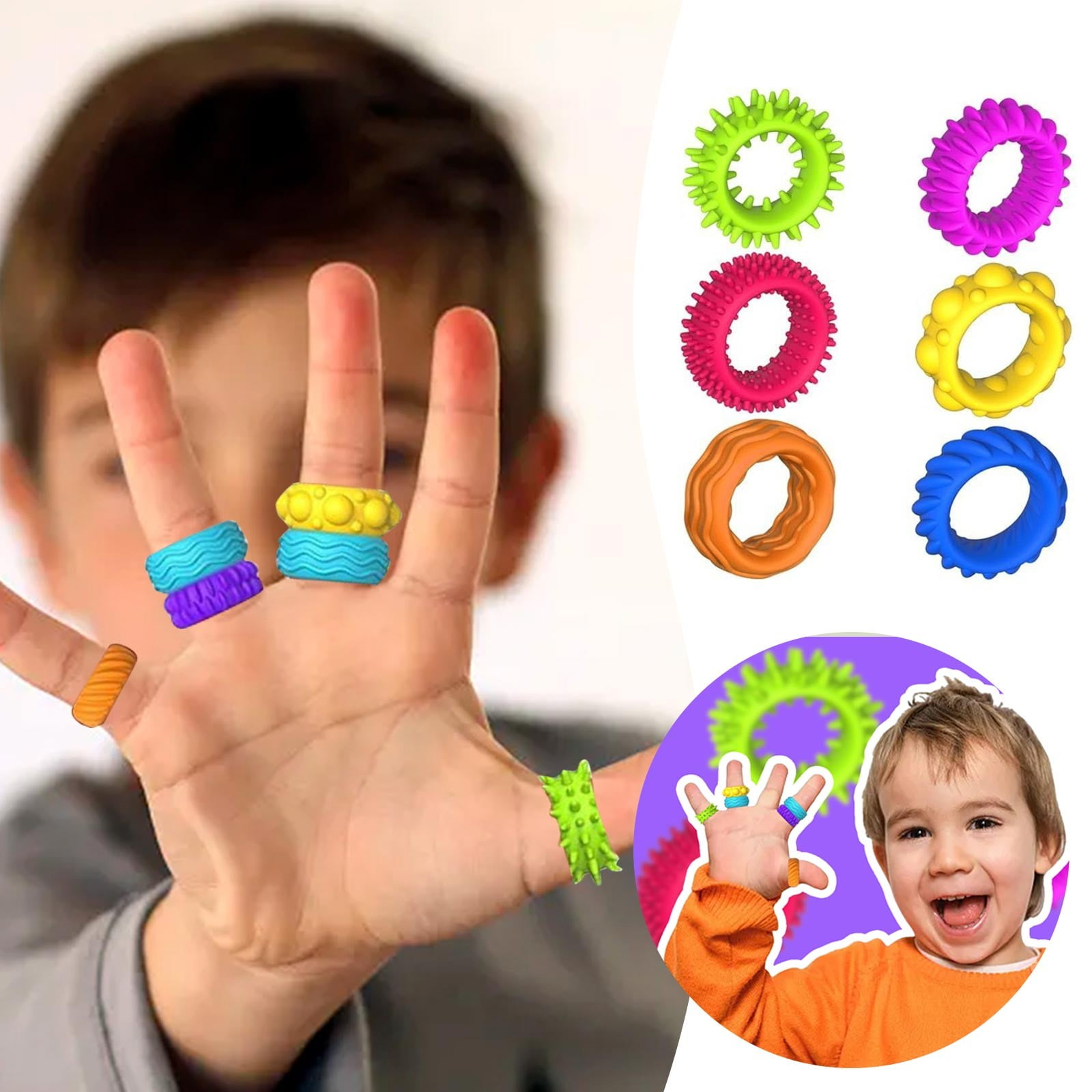 Fidget Toys Kids Sensory Rings Fidget Ring Sensory Toys for Kids with ...