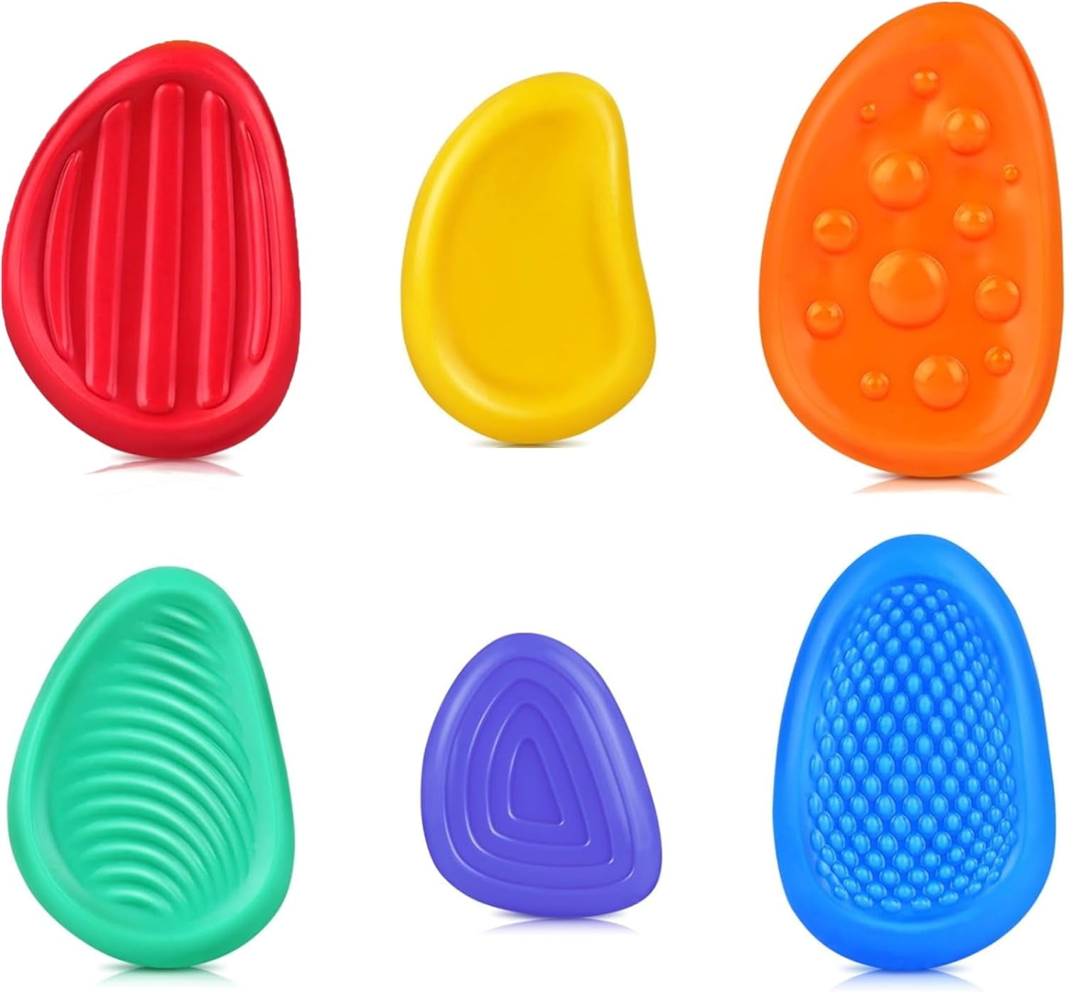 Fidget Toys Sensory Stone: 6 Pcs Textured Soft Worry Stone for Autism Kids & Adults Calming ...