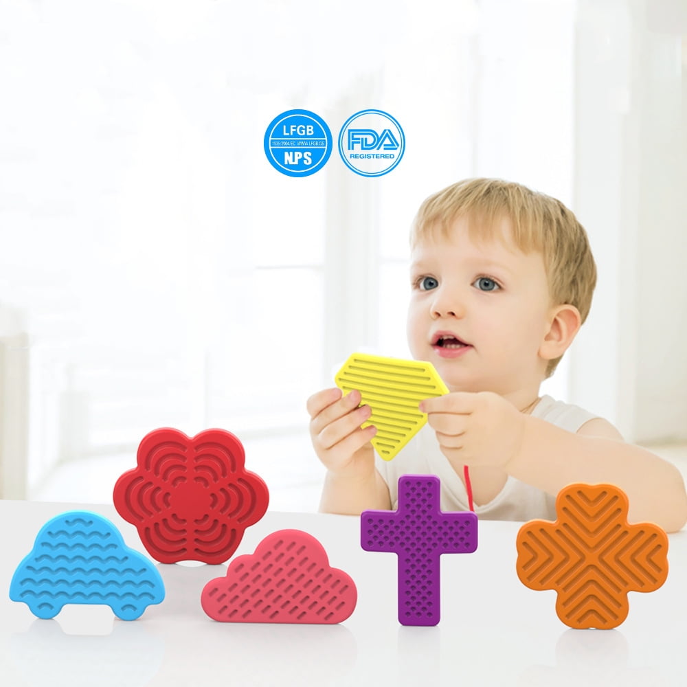 Fidget Toys Sensory Stone for Kids: 6 Pack Textured Soft Worry Stone ...