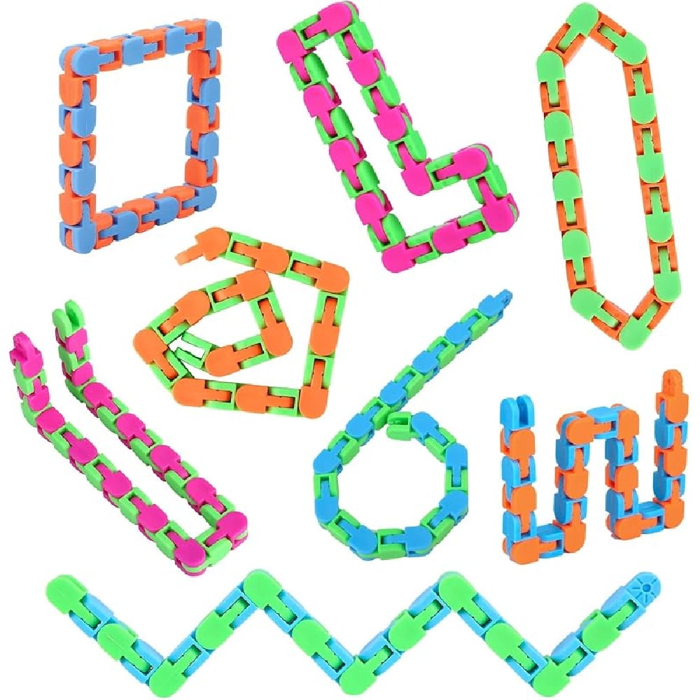 Fidget Toys Set, 8Pcs Wacky Tracks Click Snake Stress Relief Toys ...