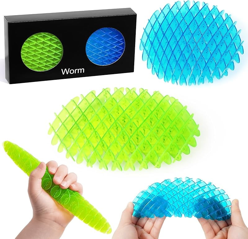 Fidget Worm Toy - Fidget Toys Adults | Quiet Fidget Sensory Toys for ...