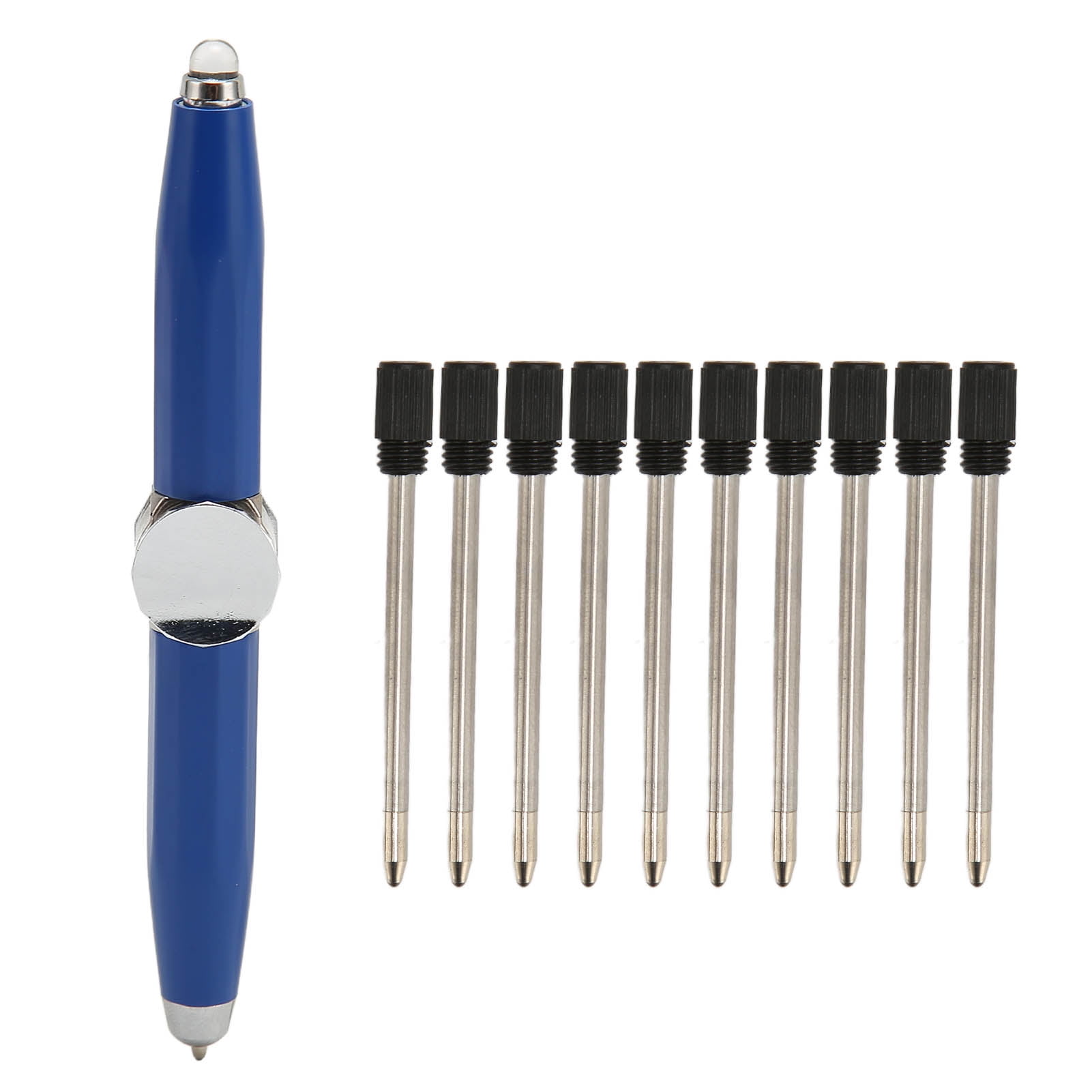 Fidgets Spinners Pen Relieve Adhd Anxiety Tension Stress Blue Spinning ...