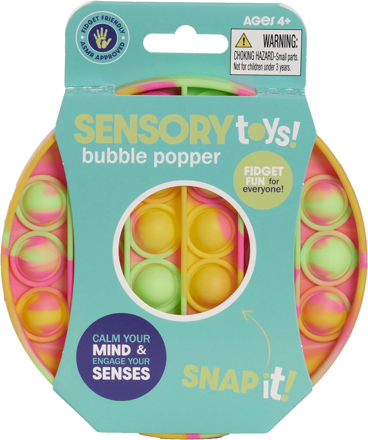 Fidgetz Just Play Pop Em's Fidget Toy Bubble Popper, Multicolor ...