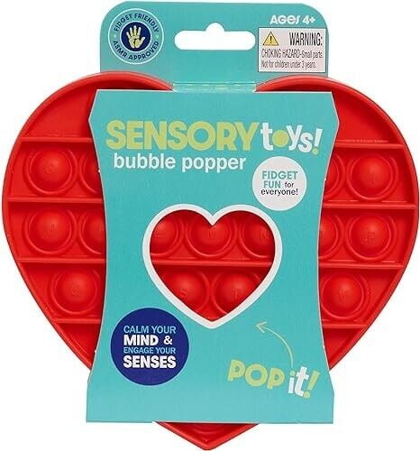 Fidgetz Just Play Pop Em's Fidget Toy Pop It! Heart, Red - Walmart.com