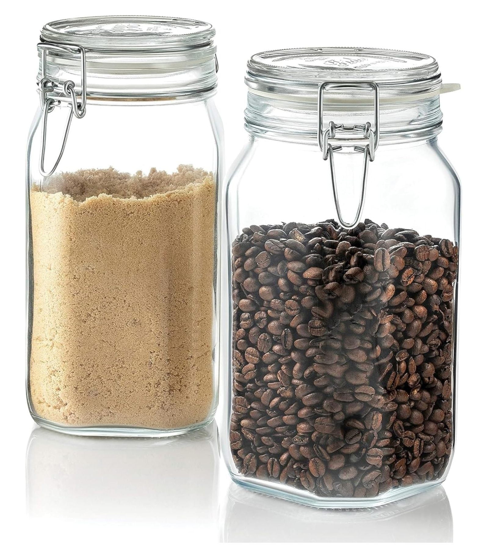 Fido Clear Glass Jar with 85 mm Gasket, 1.5 Liter (Pack of 2) - Walmart.com