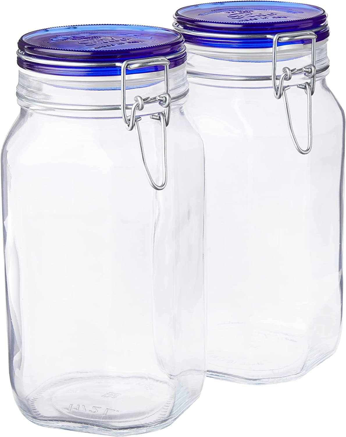 Fido Collection, 2 Pack, 50.75 Oz. Food Storage Glass Jars, Airtight ...