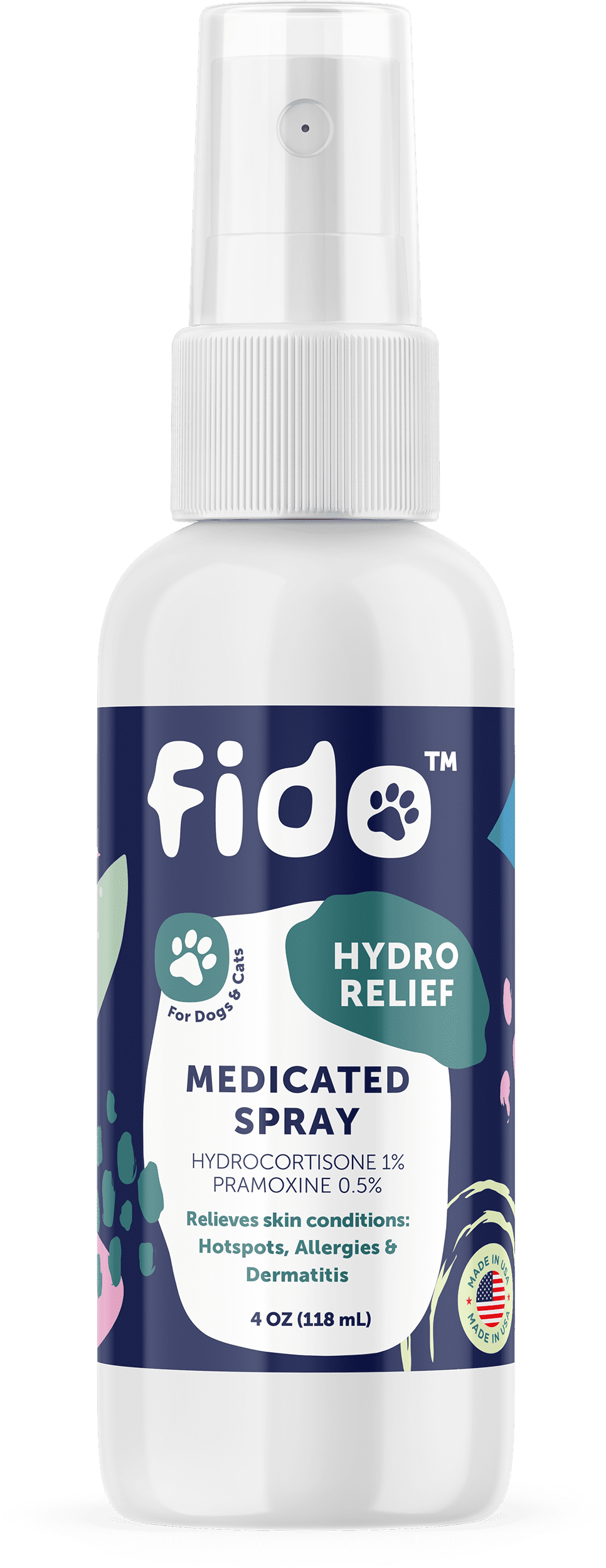Fido - Hydro-Relief Hydrocortisone Spray for Dogs and Cats - Itching ...