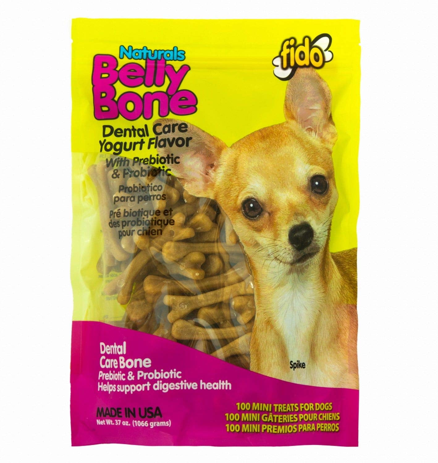 Fido Naturals Belly Bones for Dogs, FST1 100 Yogurt Mini Dog Dental ...