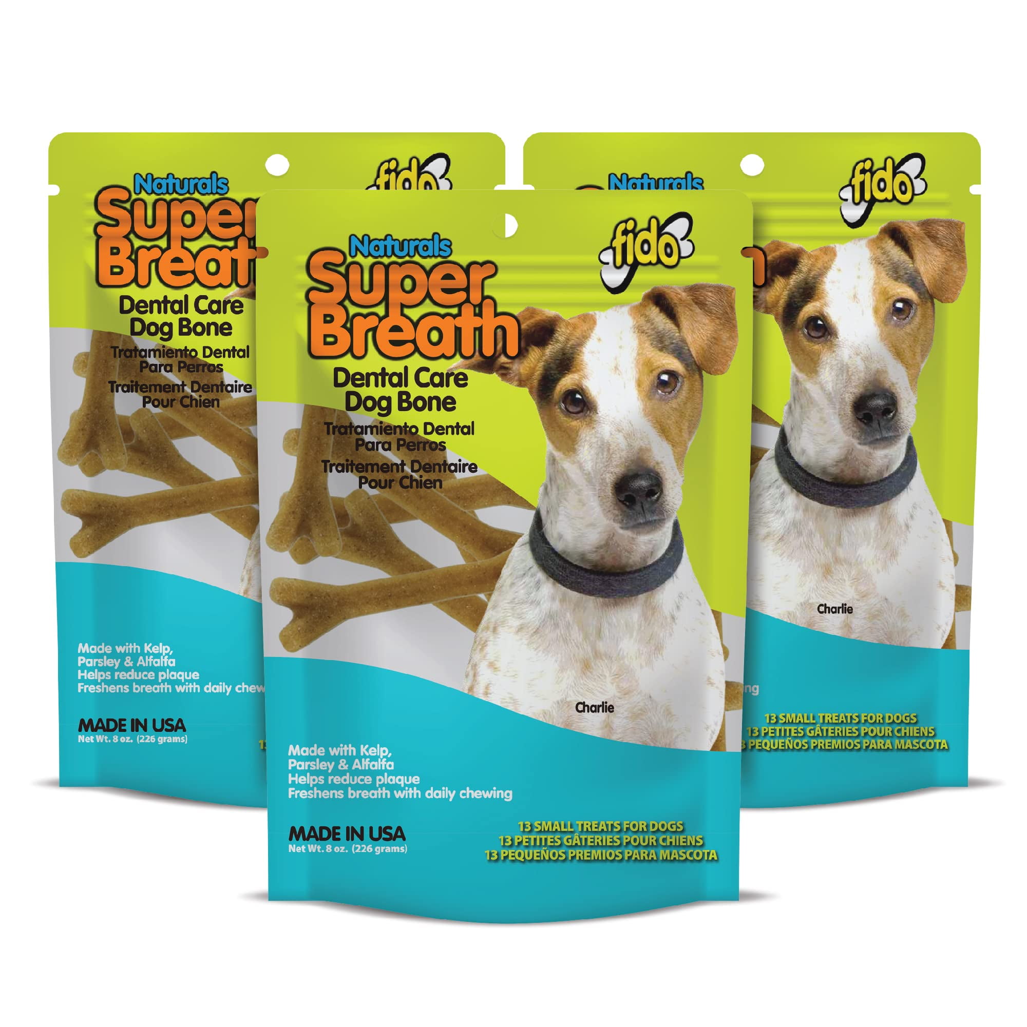 Fido Naturals SuperEGSC Breath Dental Care Bones for Dogs - 13 Treats ...