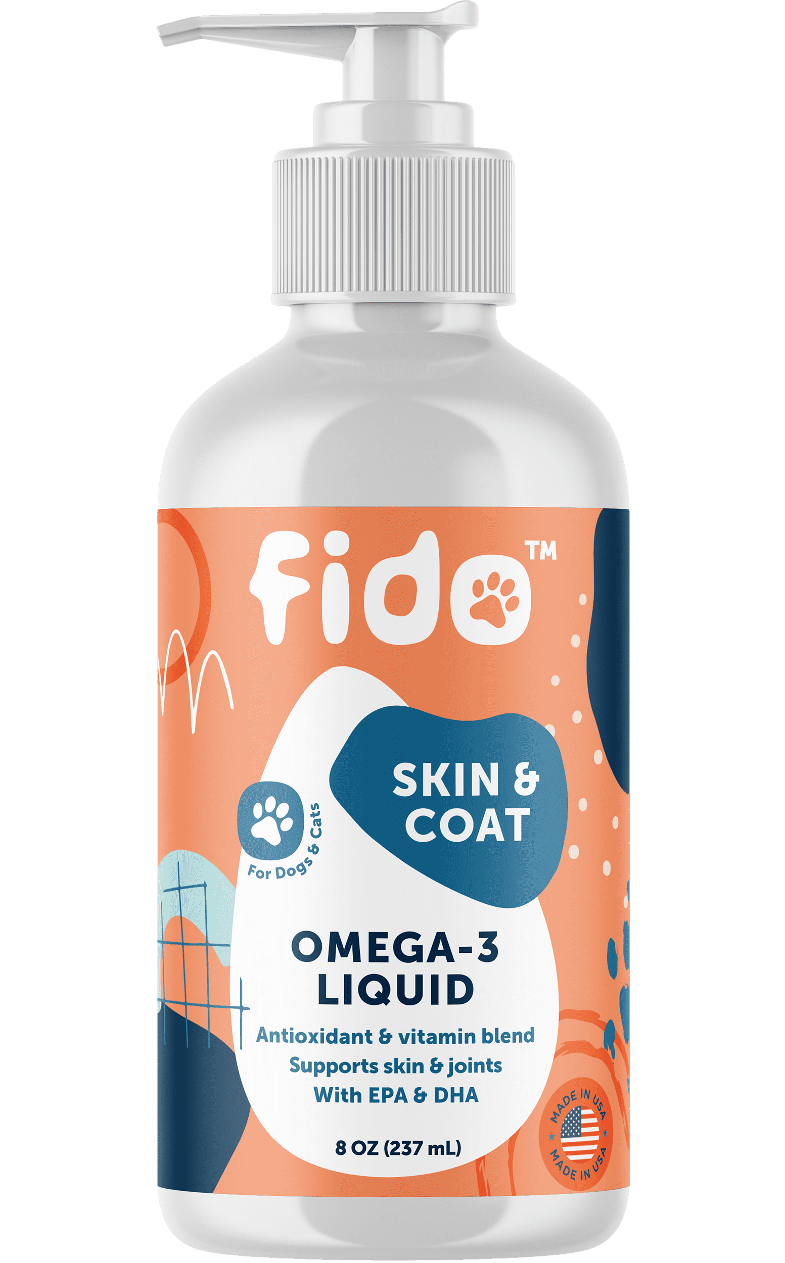Fido - Omega 3 Fish Oil for Dogs Liquid with EPA & DHA, Tasty Popper ...