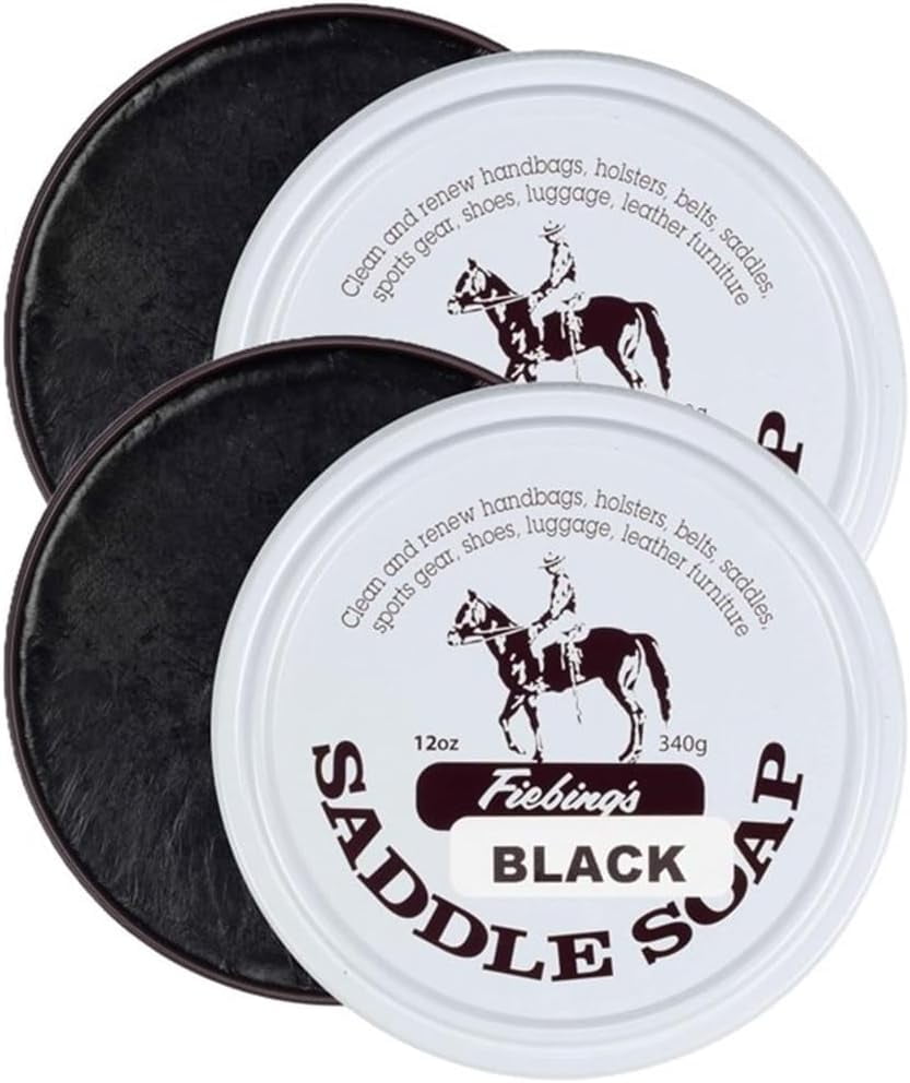 Fiebing's Black Saddle Soap for Leather 2-Pack (12 oz Tin) - Leather ...
