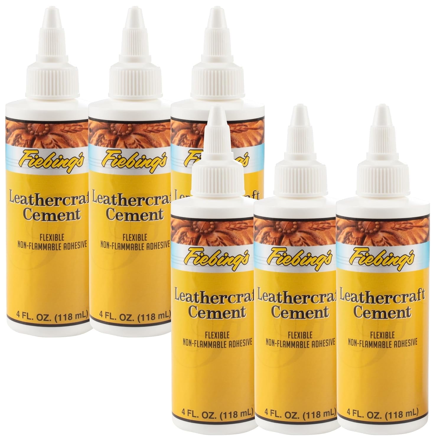 Fiebing's Leathercraft Cement - Leather Glue Adhesive (6 Pack, 4 oz ...