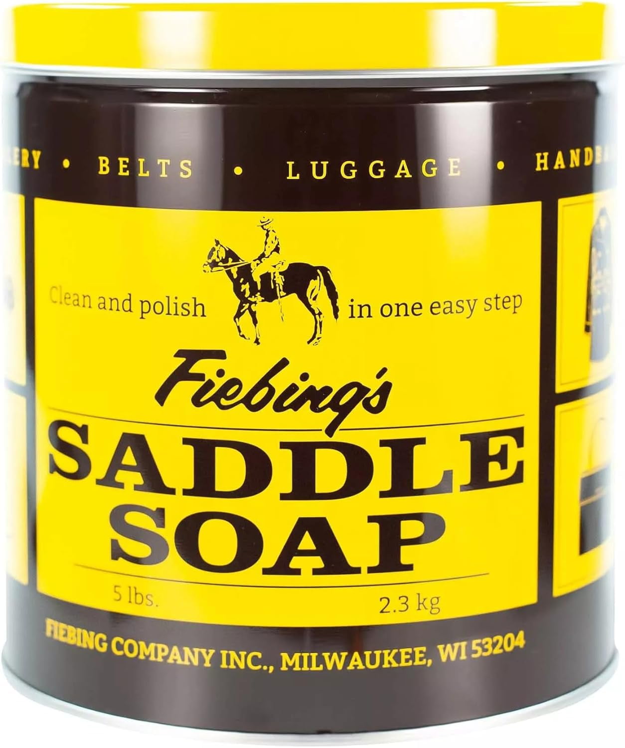 Fiebing's Yellow Saddle Soap for Leather (5 Pounds) - Leather Cleaner ...