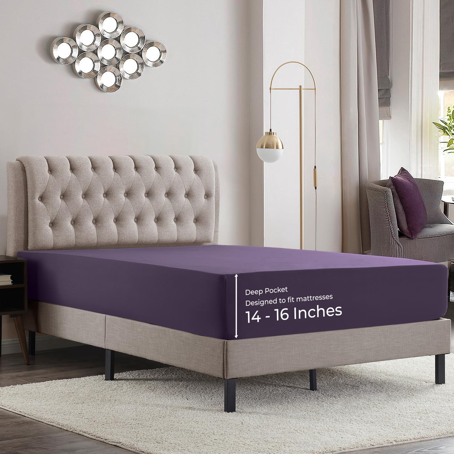 Fied Shee Queen, Ulra Sof Microfiber 110 GSM Deep Pocke Fied , Moisure ...