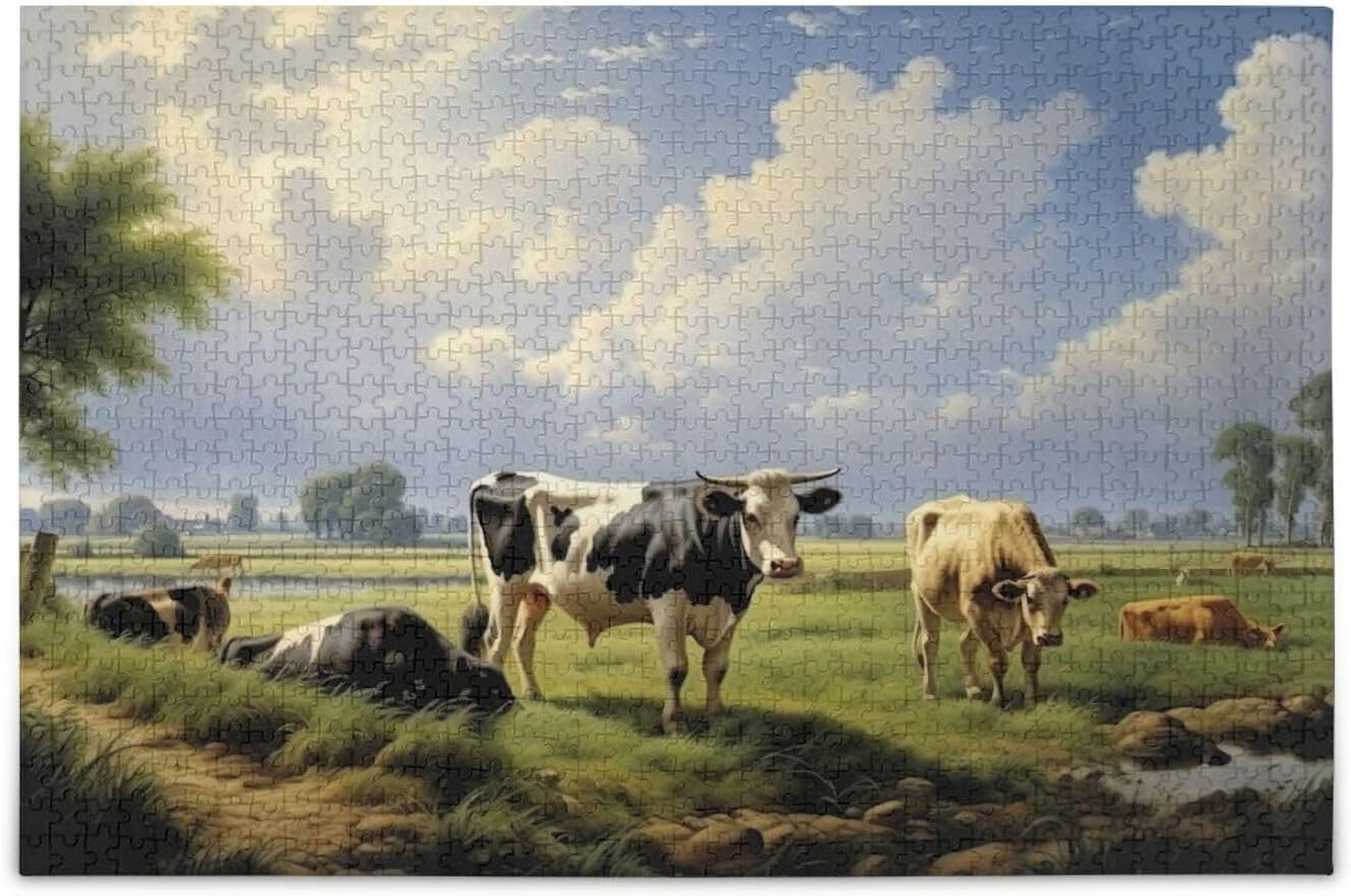Field Cows Jigsaw Puzzles 500 PiecesPuzzles for Adults Family Game ...