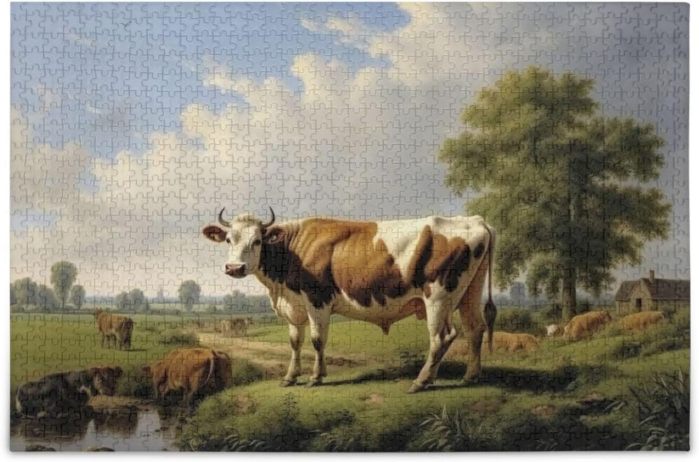 Field Cows Jigsaw Puzzles for Adults 1000 Pieces, Die-Cut Puzzle Pieces ...