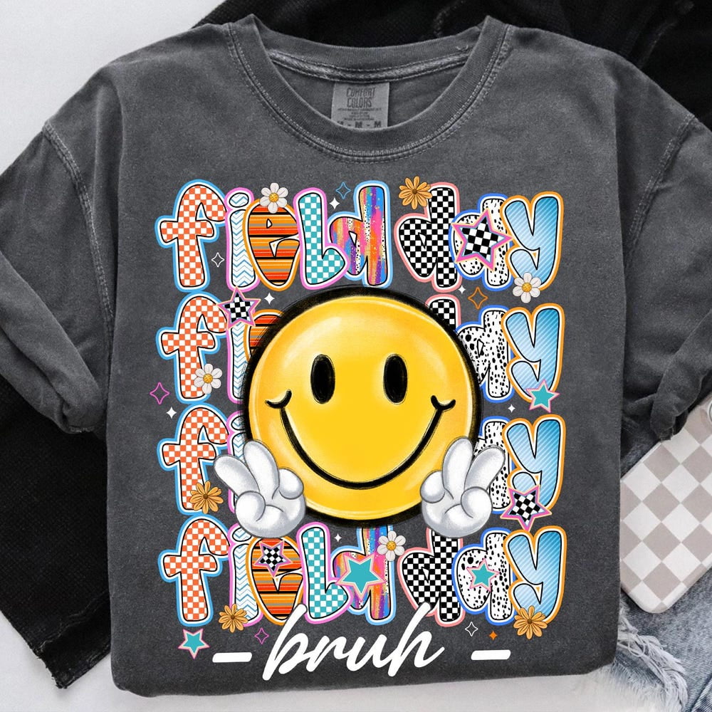 Field Day Bruh Shirt, Smiley Face Field Day Design, Retro Field Day ...