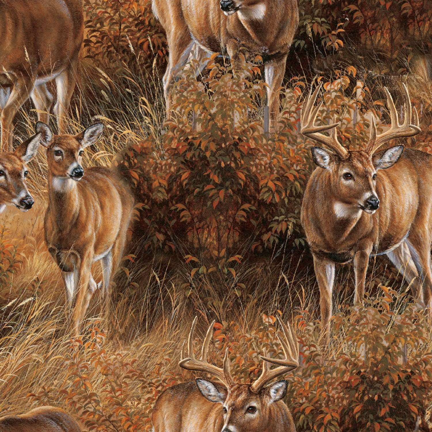 Springs Creative Field Day Deer Scenic 100% Cotton Material Print ...