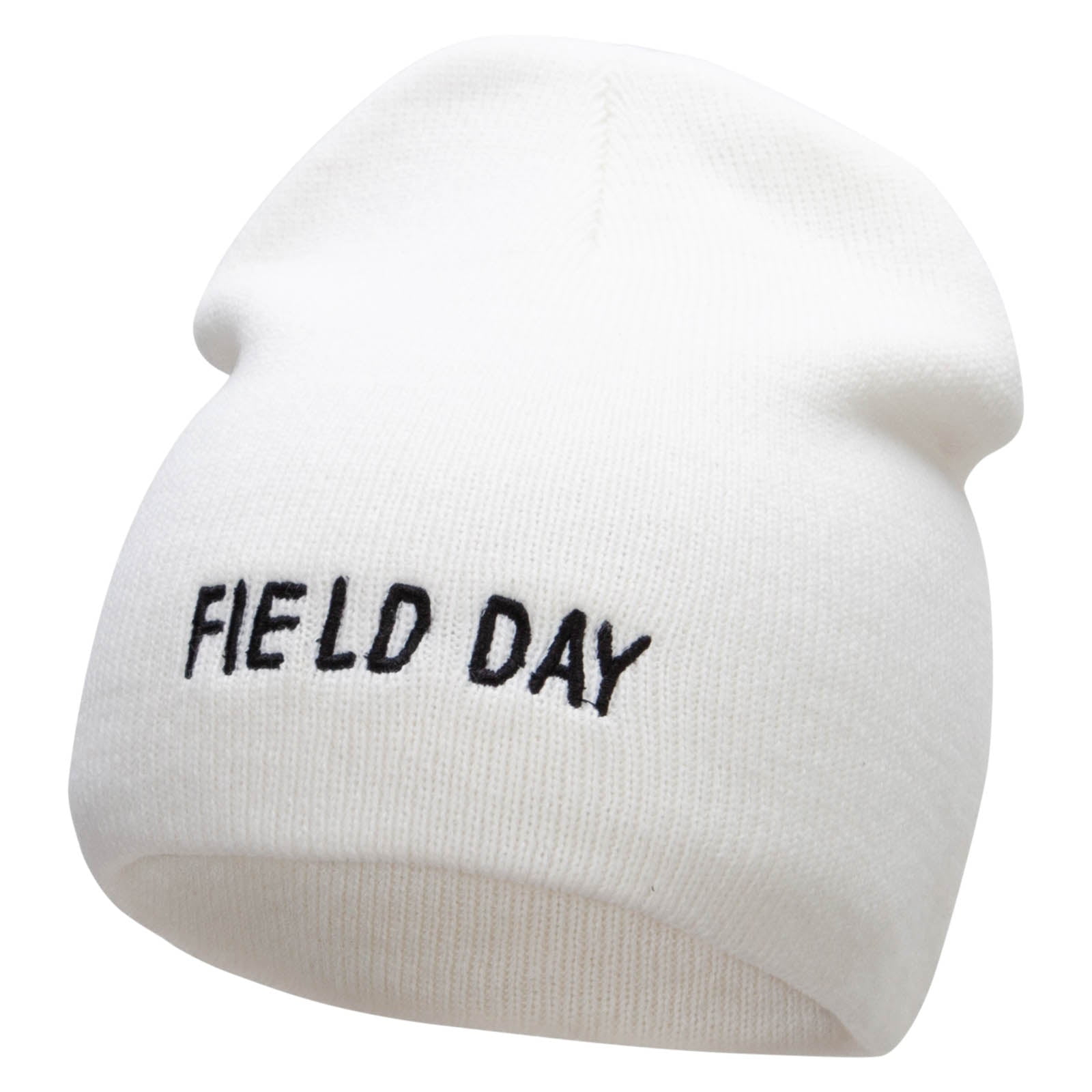 Field Day Embroidered 8 Inch Short Beanie - White OSFM - Walmart.com