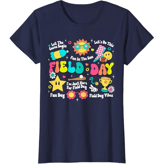 Field Day Fun Day Let The Games Begin 2024 Teacher Ladies' Crewneck T ...