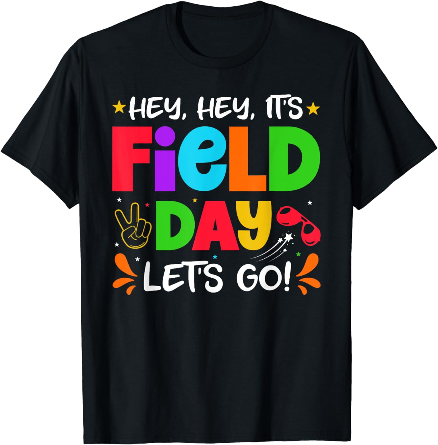 Field Day Fun Day School Rainbow Color Splash Kids Teacher T-Shirt ...