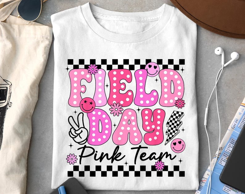 Field Day Pink Team T-Shirt, School Field Trip Shirt, Team Game ...