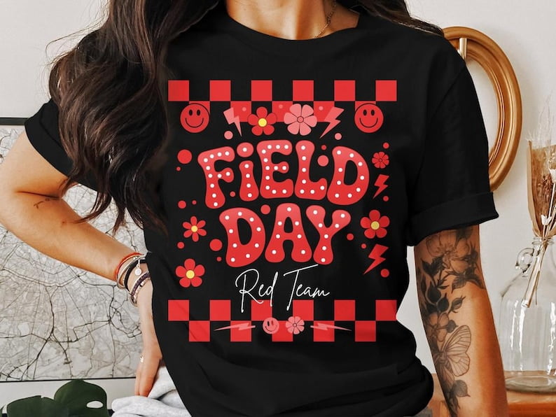 Field Day Red Team T-shirt, Red Team Color T-shirt, School Trip Team ...