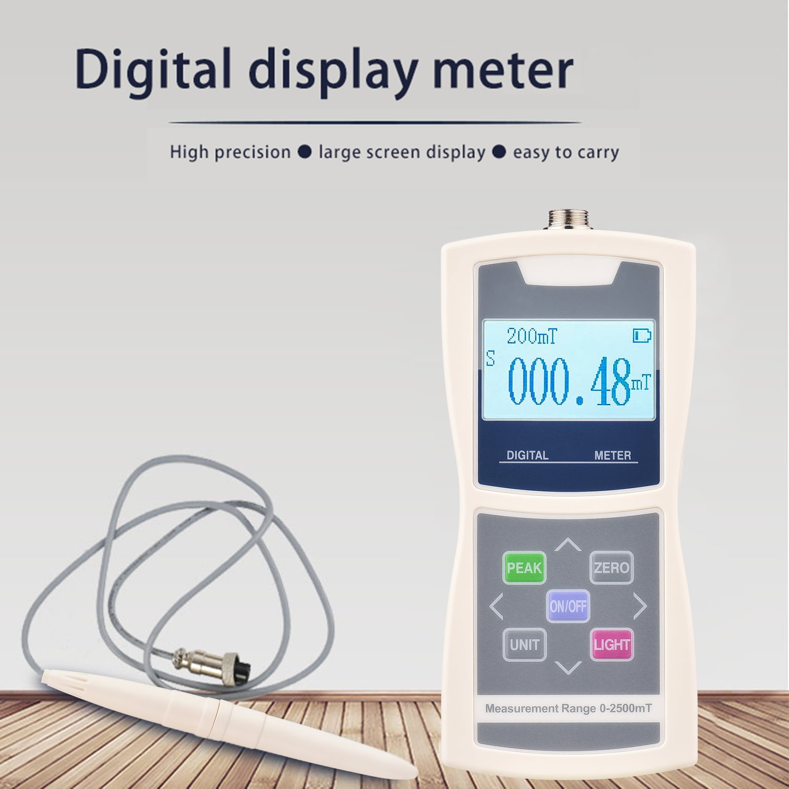Field Digital Meter Gaussmeter Auto Range 200mT/ 2000mT High Accuracy ...