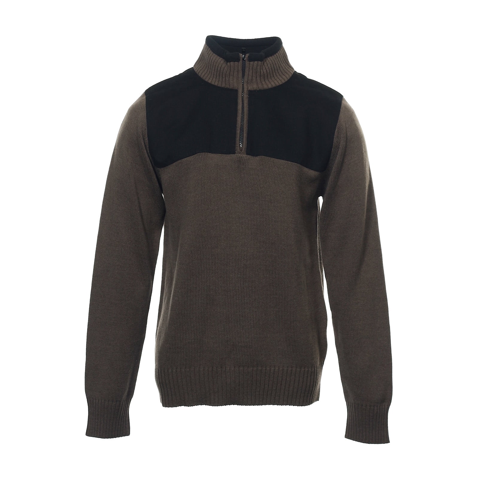 Field Gear Mens Knit Cotton Blend 1/2 Half Zip Sweater (Medium, Bark ...