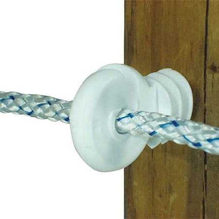 Field Guardian Wood Post Screw-in Ring Polyrope Insulator, White ...