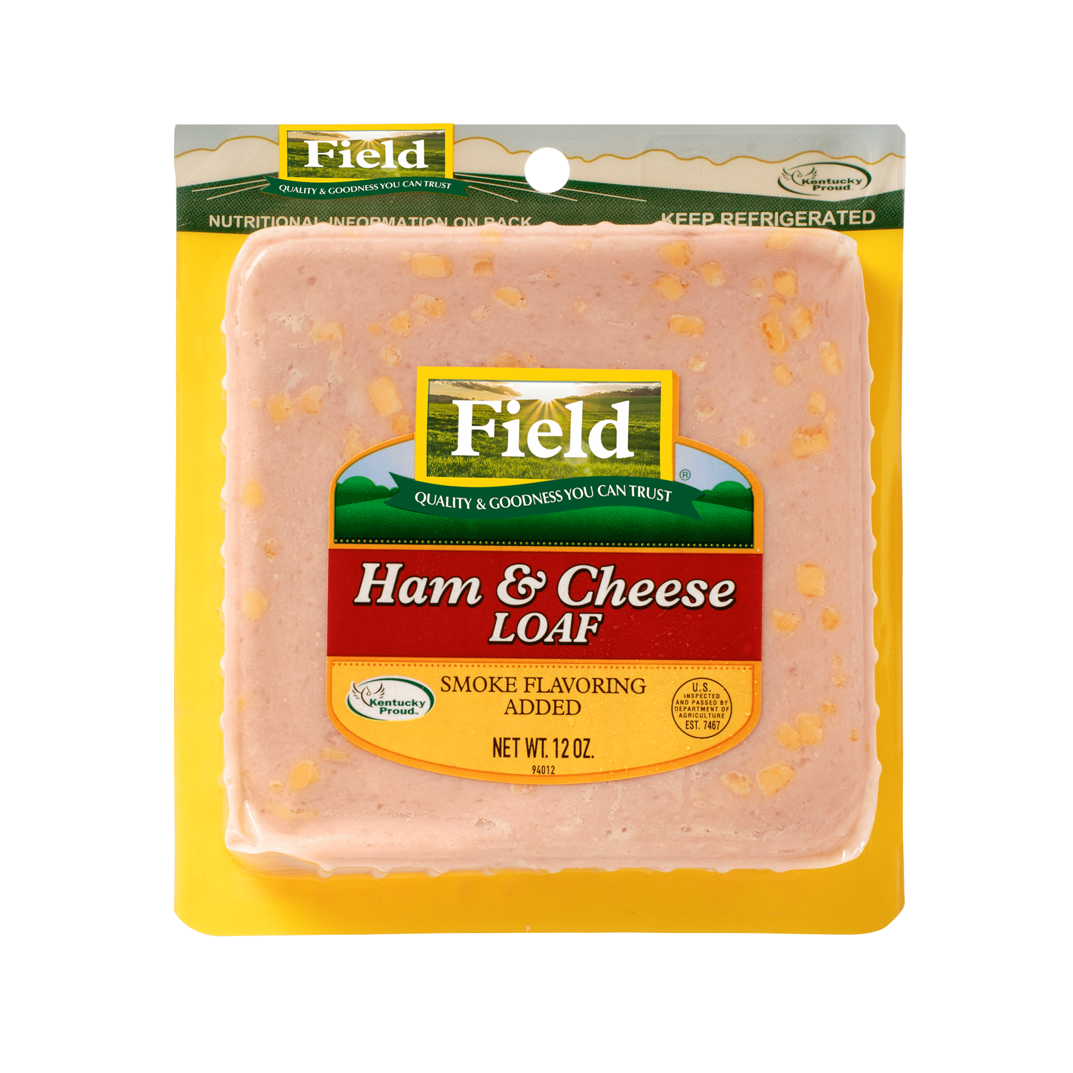 Field Ham & Cheese Loaf, Deli Meat, Sliced, 12 oz, Packaged in Plastic ...
