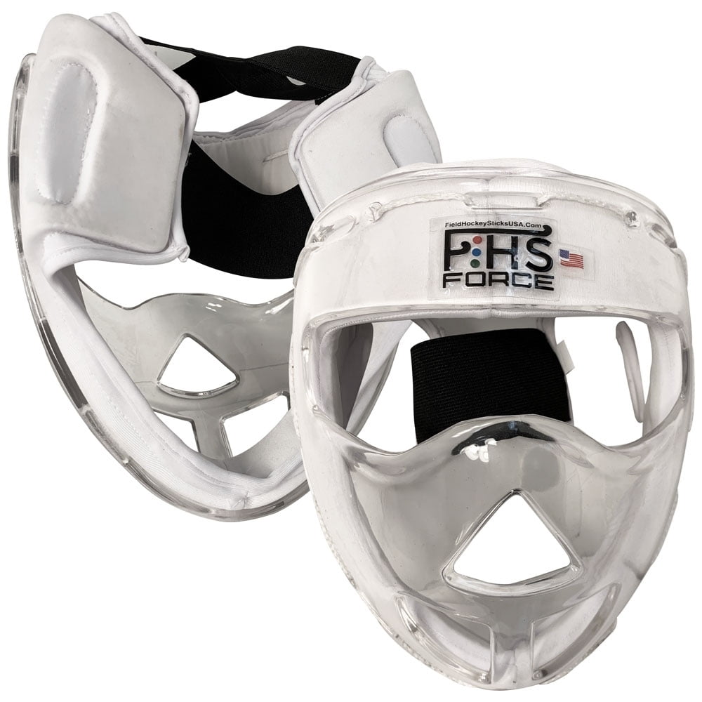 F HS Short Corner Field Hockey Face Mask Force White Clear Transparent ...