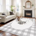 Field Mouse Washable Area Rug 6x9 Gray Plaid Modern Funny Animal Low ...