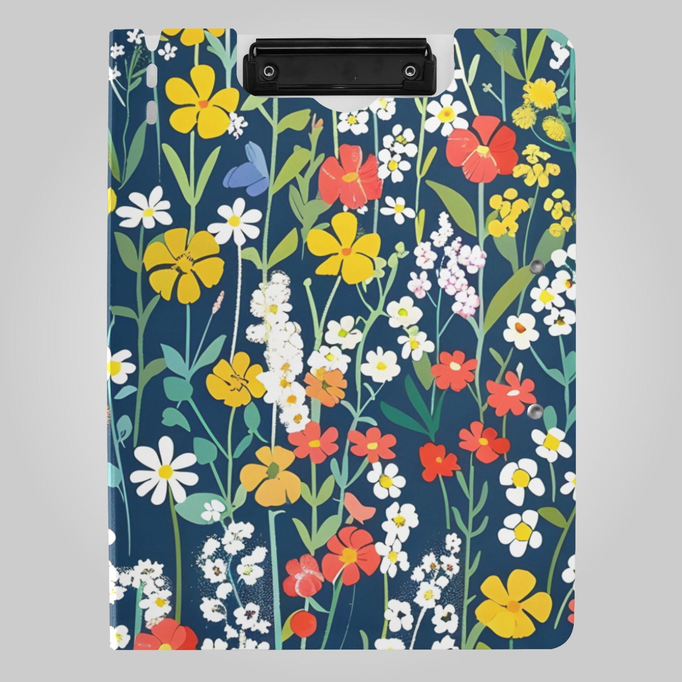 Field Of Blooming Flowers Foldable Binder Folder Clipboard with Pen ...