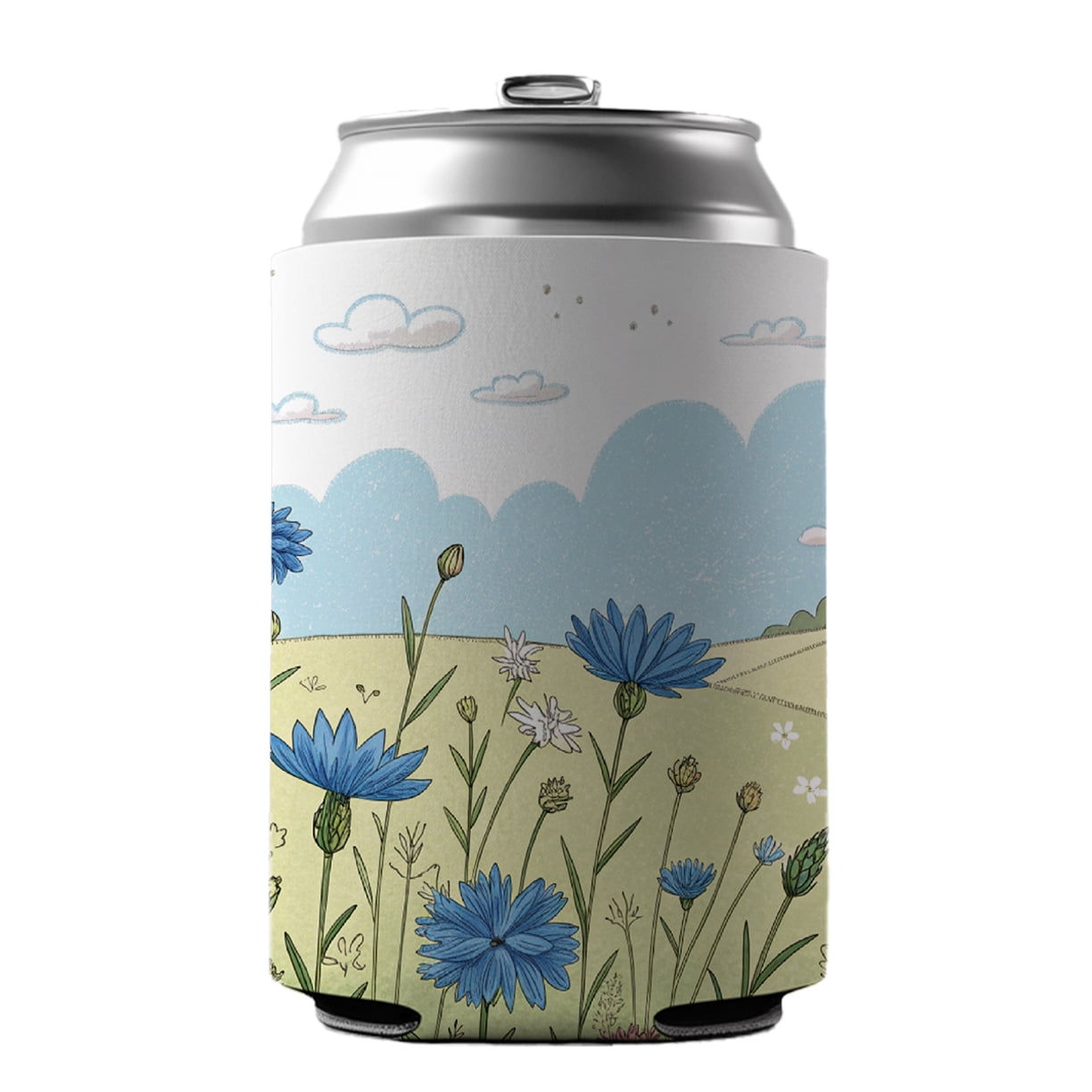 Field Of Cornflowers Flowers Drink Beer Soda Insulated Sleeve Holder ...