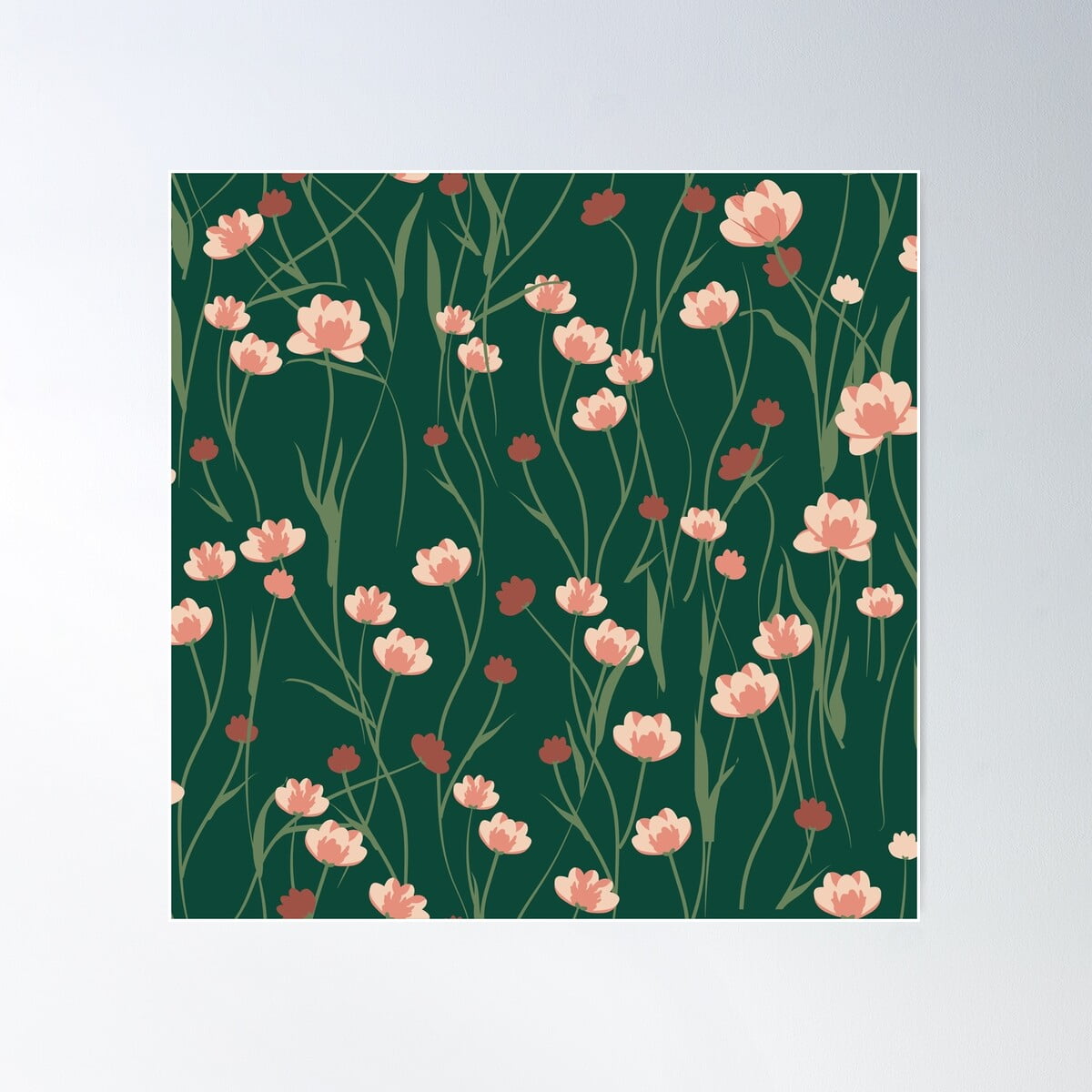 Field Of Joy - Emerald Poster Wall Art, Modern Wall Decor For Living ...