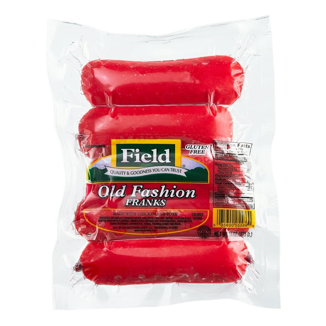 Field Old Fashion Franks, Hot Dog, 14 oz, 5 Count, Packaged in Plastic ...