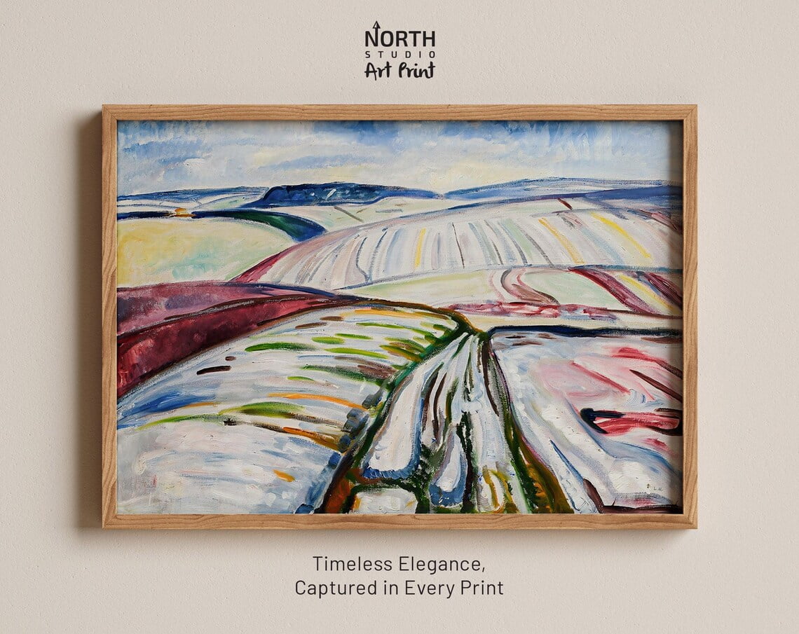 Field In Snow By Edvard Munch, Winter Landscape Art Print ...