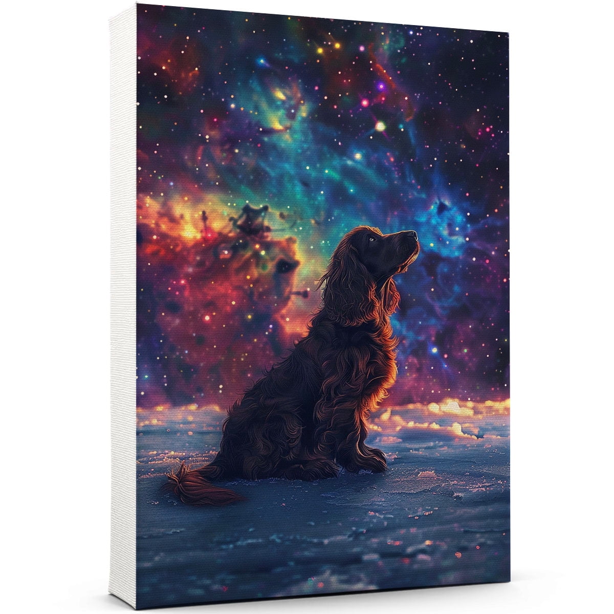 Field Spaniel Dog Art Starry Night-Inspired - Contemporary Abstract ...