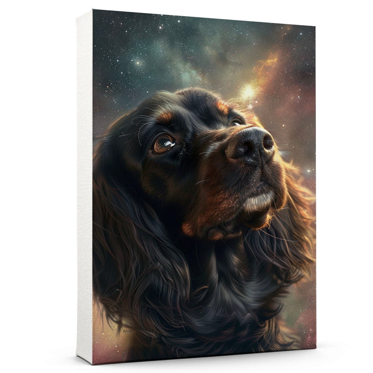 Field Spaniel Dog Space Painting Poster Unframe, Field Spaniel Dog ...