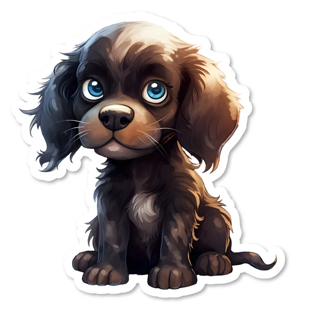 Field Spaniel Puppy Sticker, Scrapbooking, Water Bottlephone Decal ...