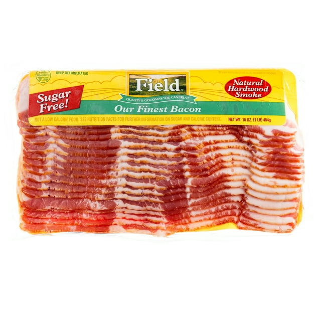 Field Sugar Free Hickory Smoked Original Sliced Bacon, Pork, 16oz ...