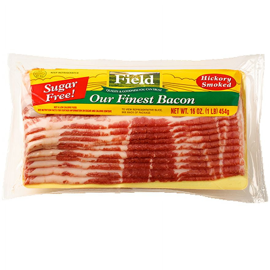 Field Sugar Free Hickory Smoked Original Sliced Bacon, Pork, 16oz ...