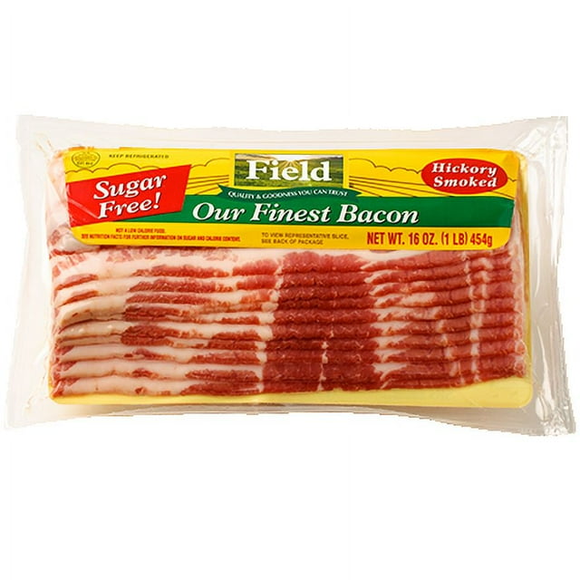 Field Sugar Free Hickory Smoked Original Sliced Bacon, Pork, 16oz ...