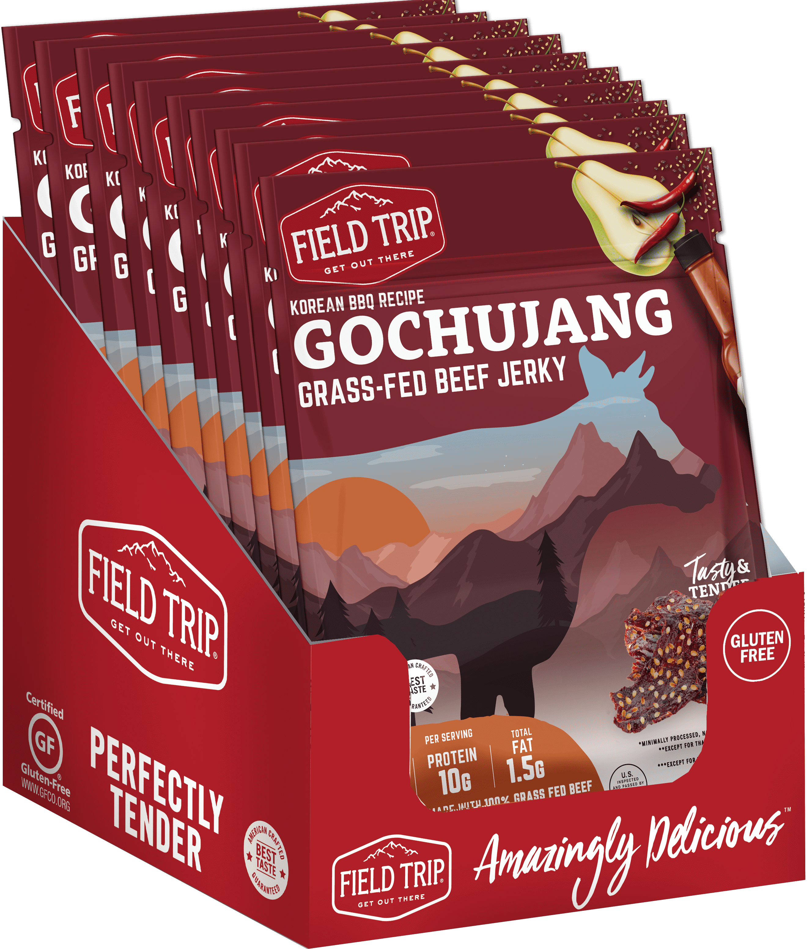 Field Trip Beef Jerky Gochujang Korea Style BBQ 2.2 oz 9pk - Walmart.com