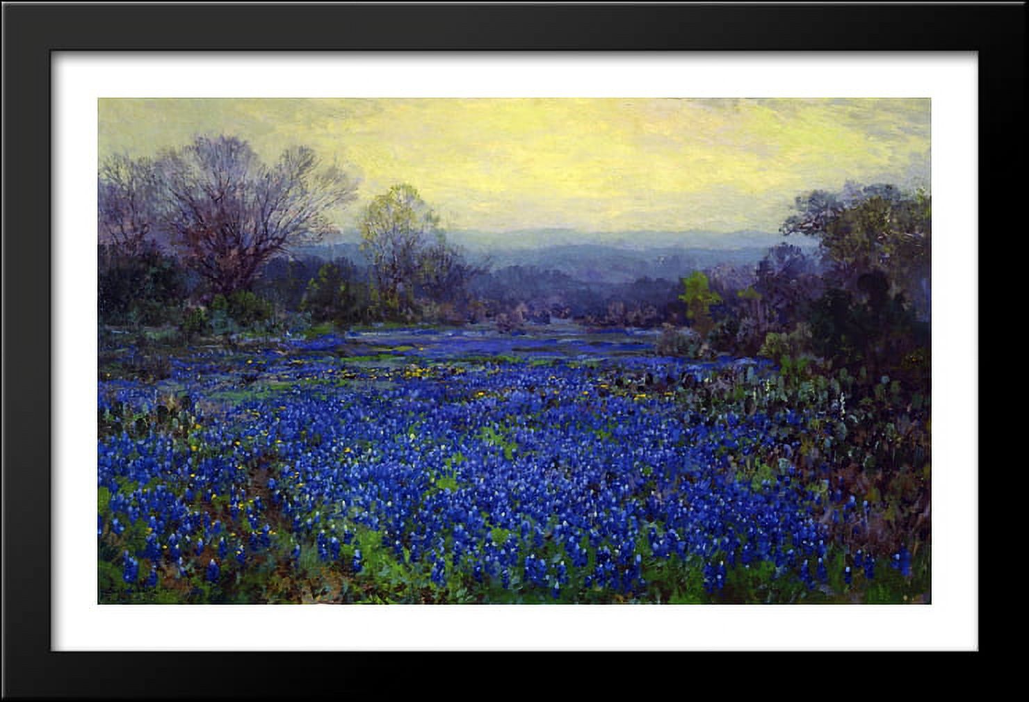 Field of Bluebonnets 40x26 Large Black Wood Framed Print Art by Robert ...