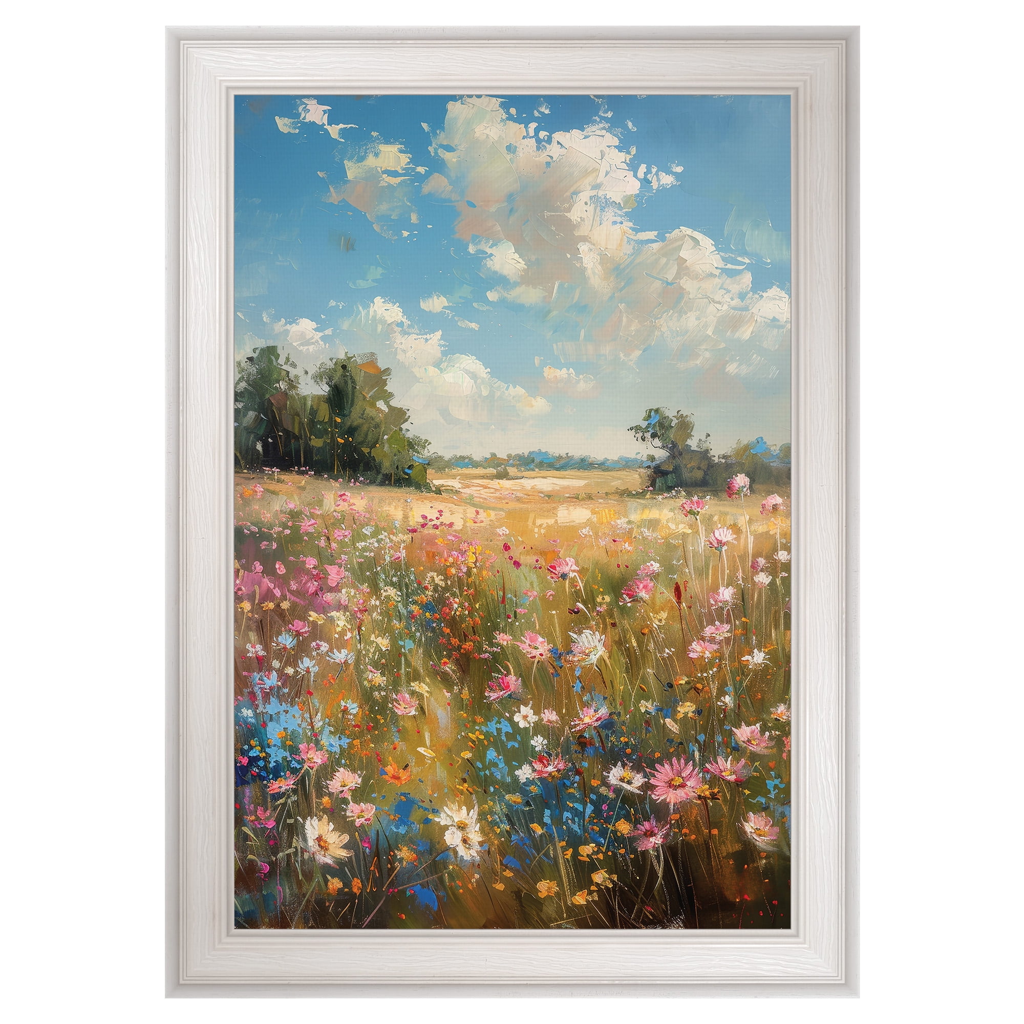 Field of Flowers Framed Canvas - Walmart.com