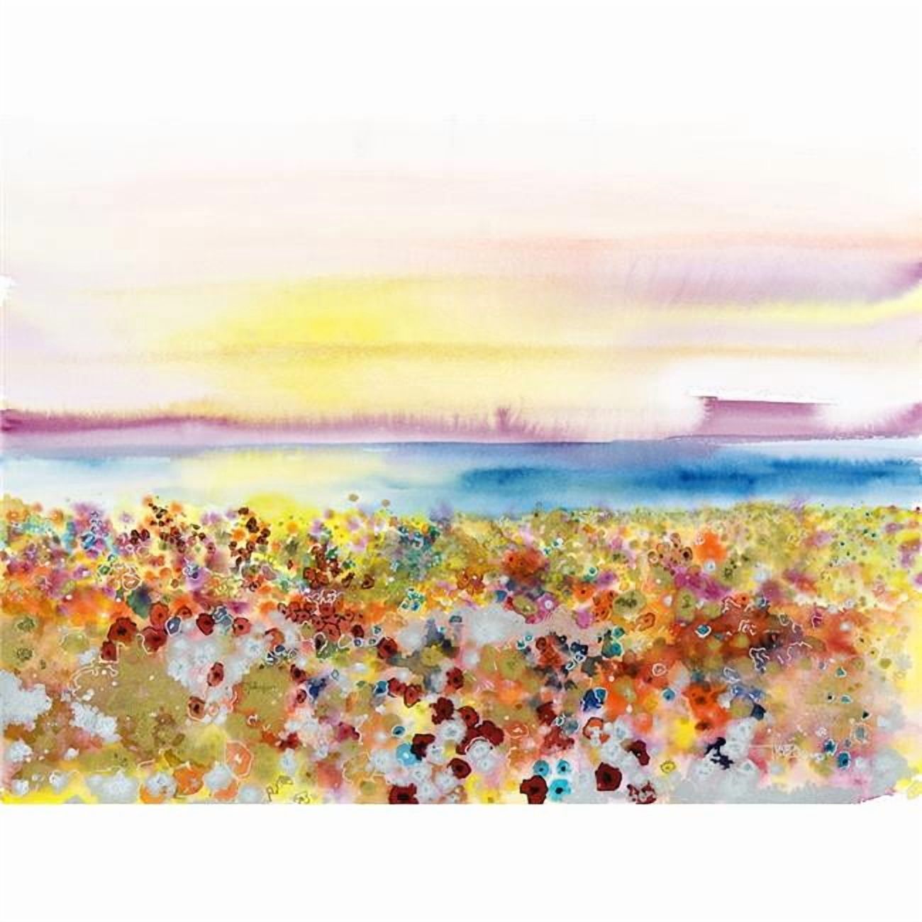 Field of Joy Abstract Landscape of Bejeweled Field of Flowers ...