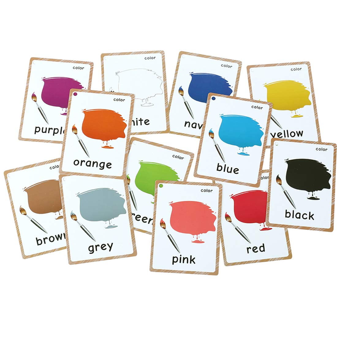 FieldDream 12Pcs/Set Color Baby AIF4 Flash Cards for Toddlers Learning ...